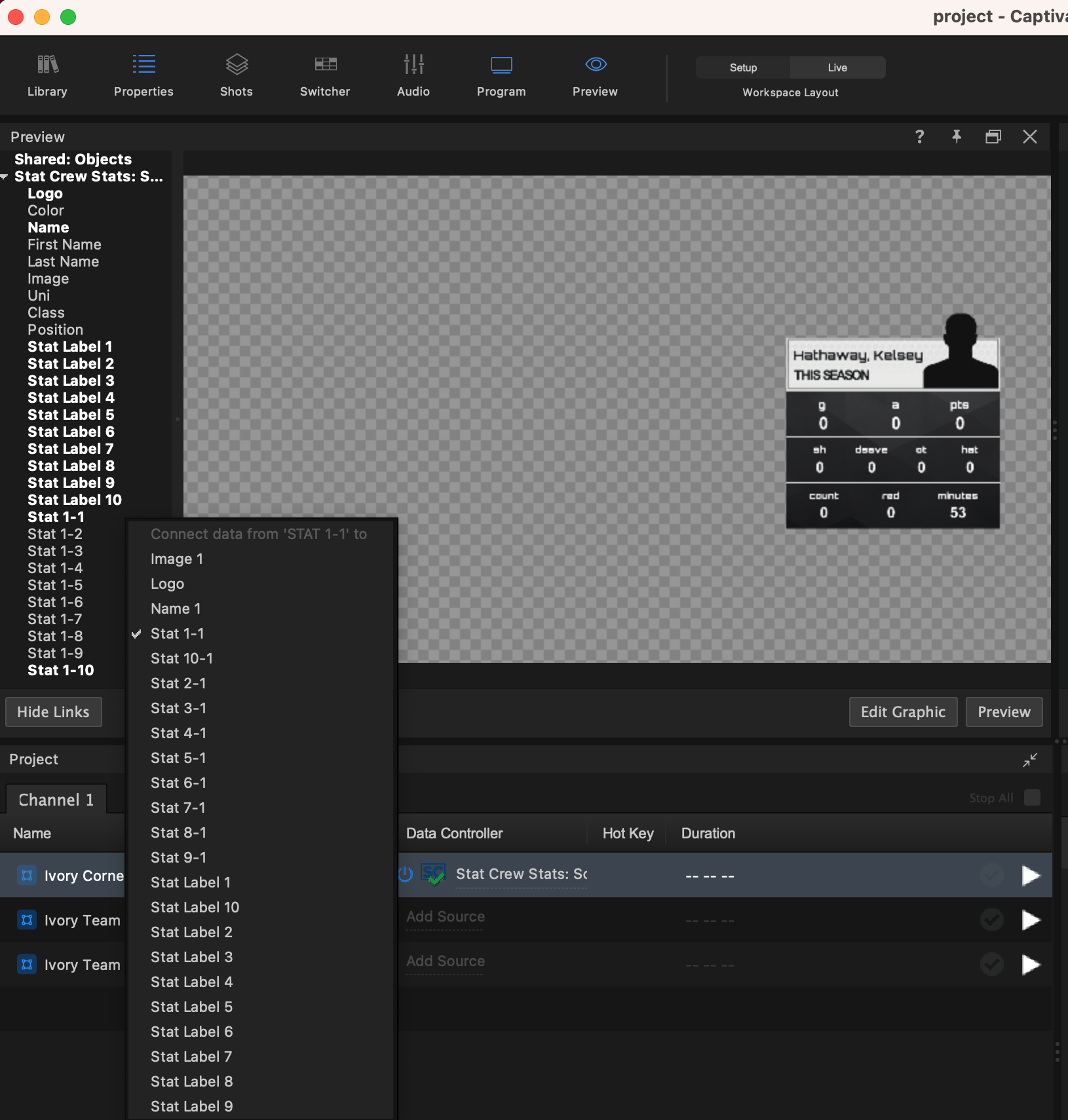 Connect Stat Crew statistical data to a graphic layer – Help Center