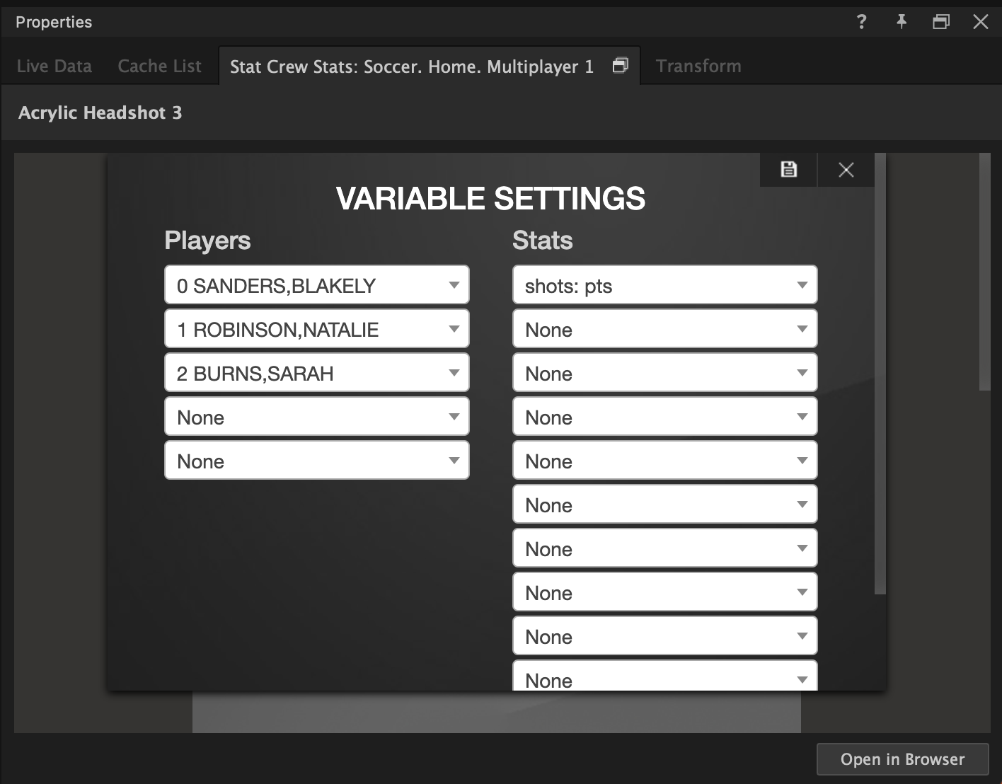 Connect Stat Crew statistical data to a graphic layer – Help Center