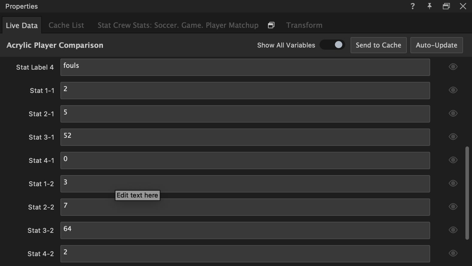 Connect Stat Crew statistical data to a graphic layer – Help Center