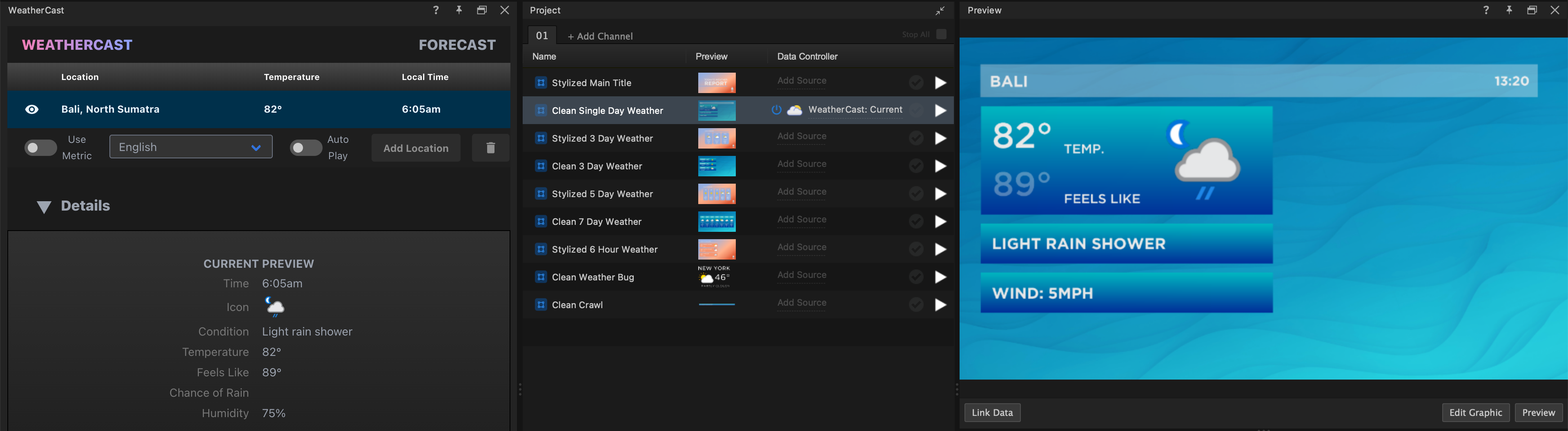 Using WeatherCast to connect weather updates to graphics – Help Center