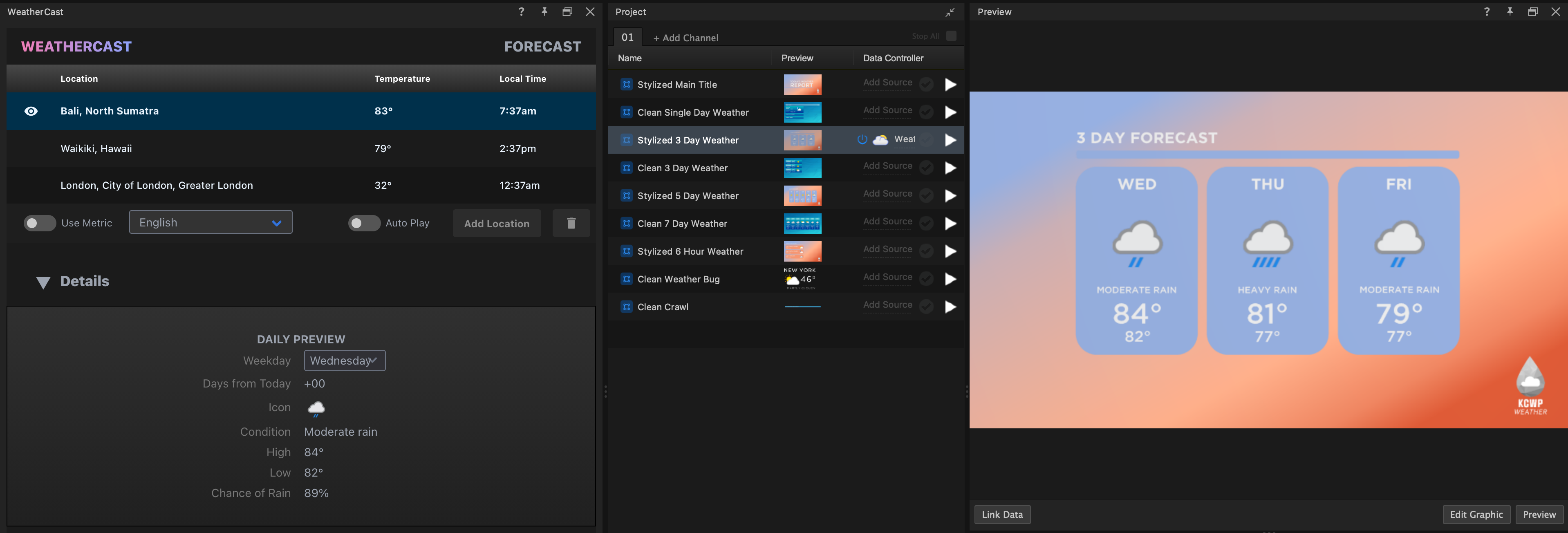 Using WeatherCast to connect weather updates to graphics – Help Center