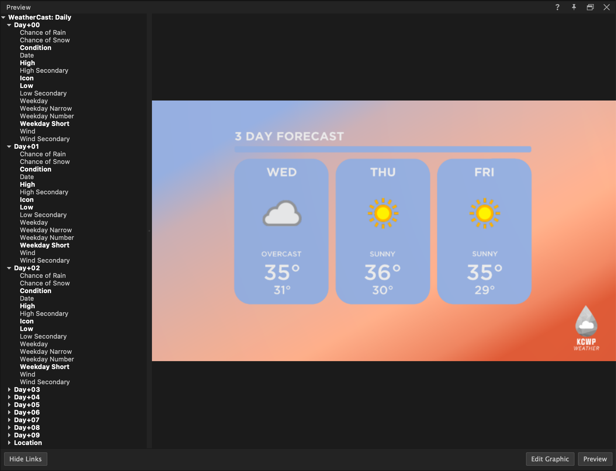 Using WeatherCast to connect weather updates to graphics – Help Center