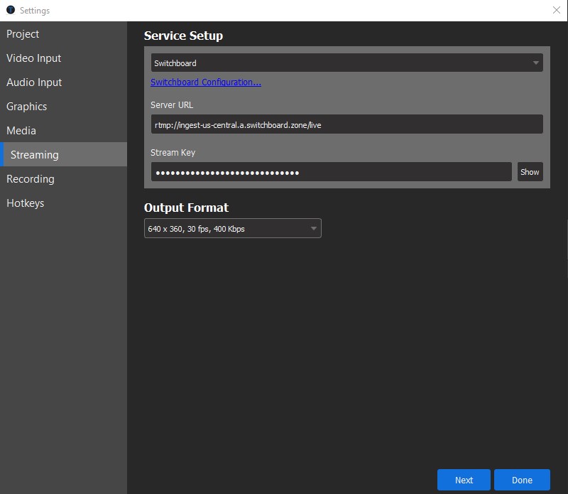 Set streaming options – Help Center